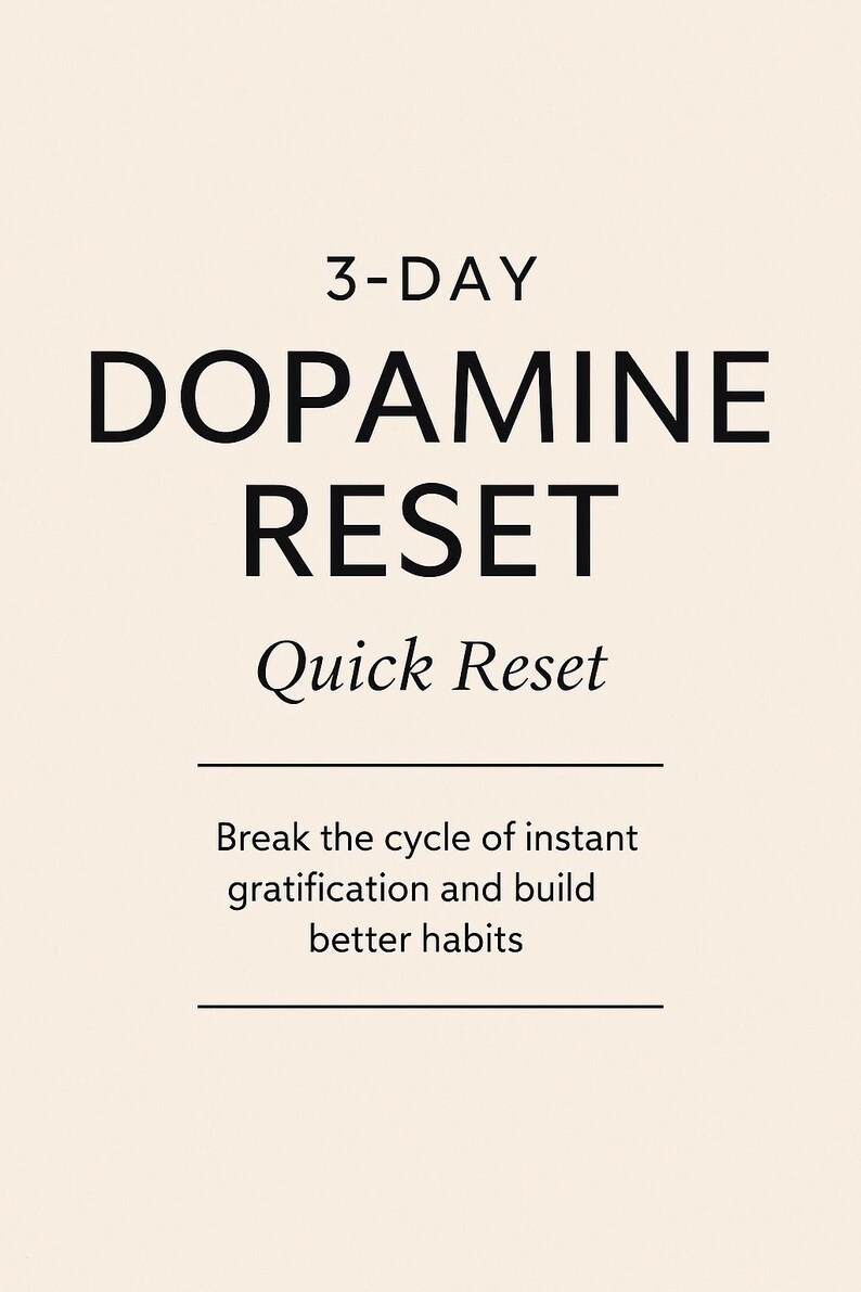 3‑day Dopamine Reset Printable PDF – Self Care Habit Tracker – Mental ...