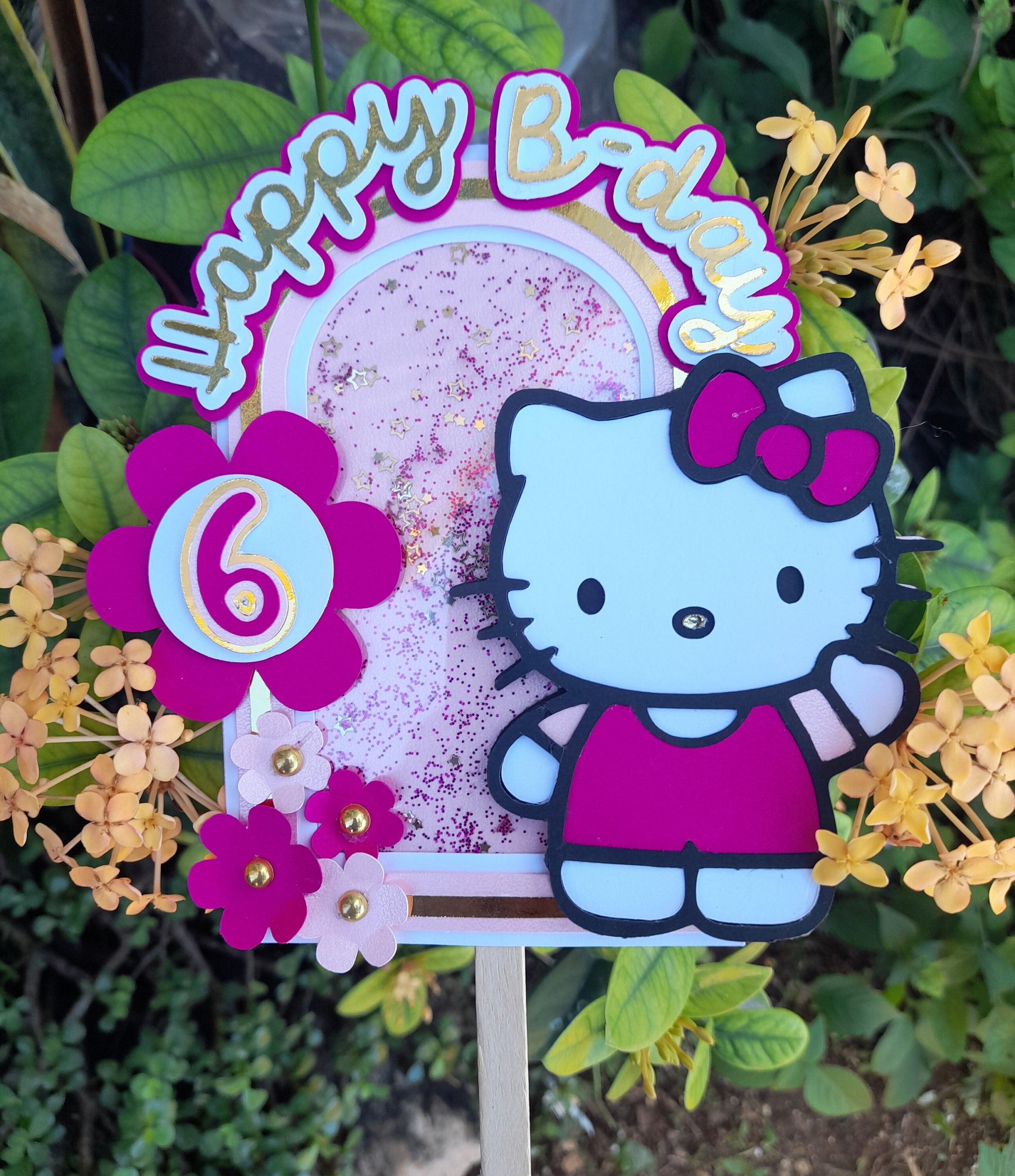 Pink Kitten Cake Topper Shaker/ Cake Topper Hello Pink svg/studio File ...