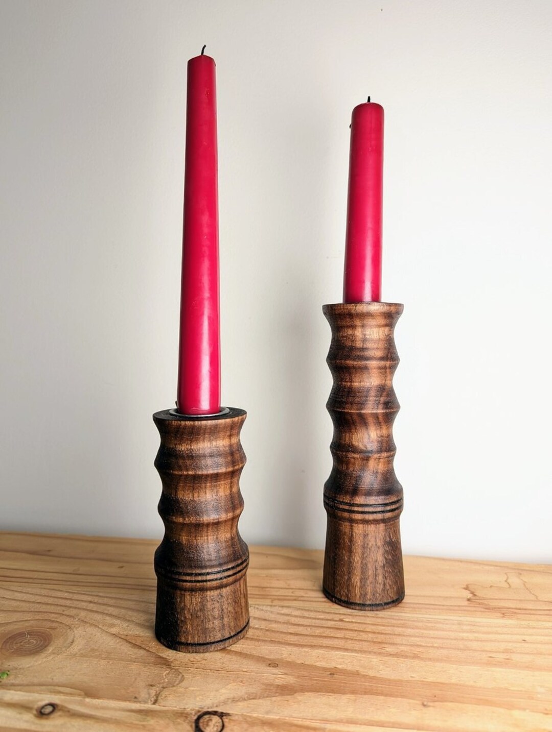 Handmade Woodturned Walnut Candle Holders - Etsy