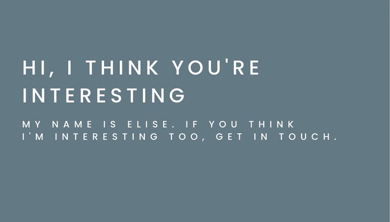 The Elise Flirt Card-100 Cards - Etsy