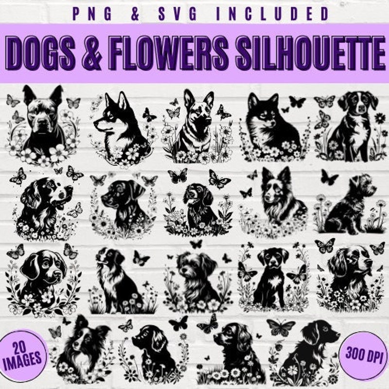 Dog Silhouette Svg - Etsy