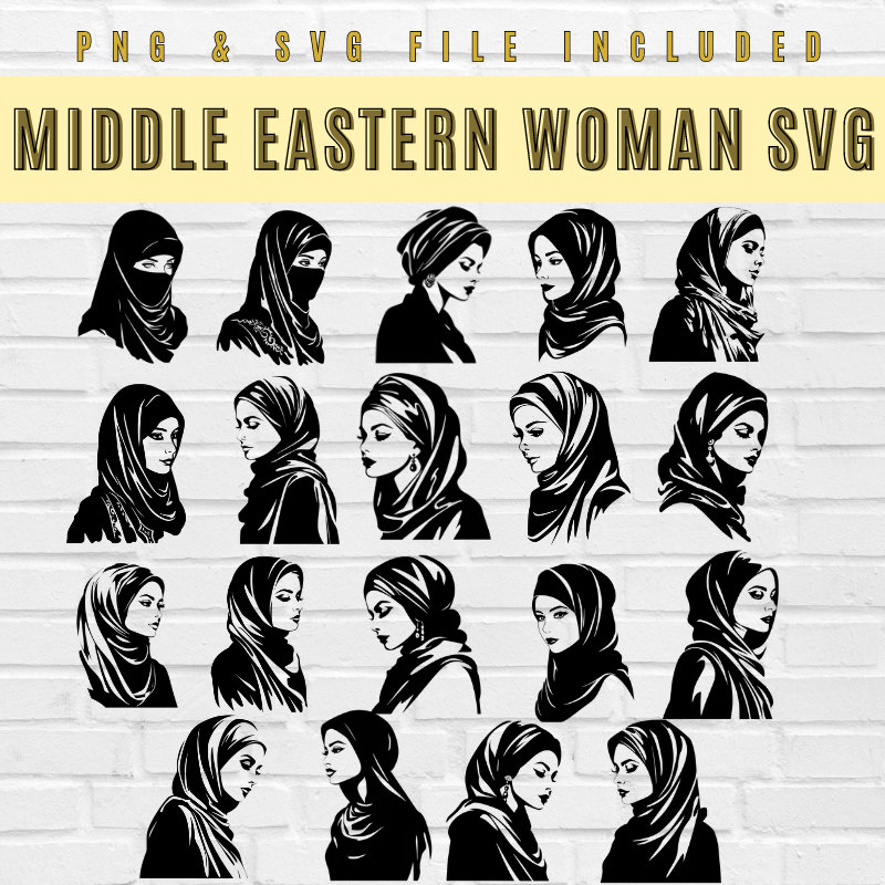 Muslim Svg, Woman Silhouette Svg, Hijab Svg, Woman Silhouette Wall Art ...