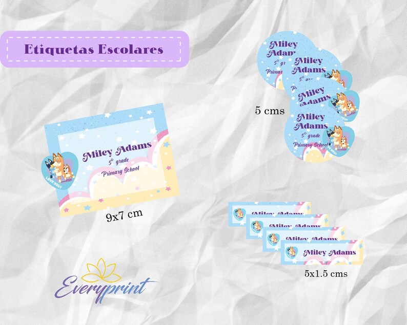 Bluey School Labels - Etsy