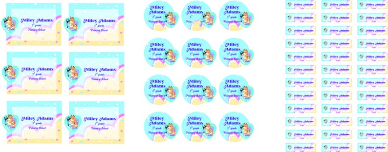 Bluey School Labels - Etsy