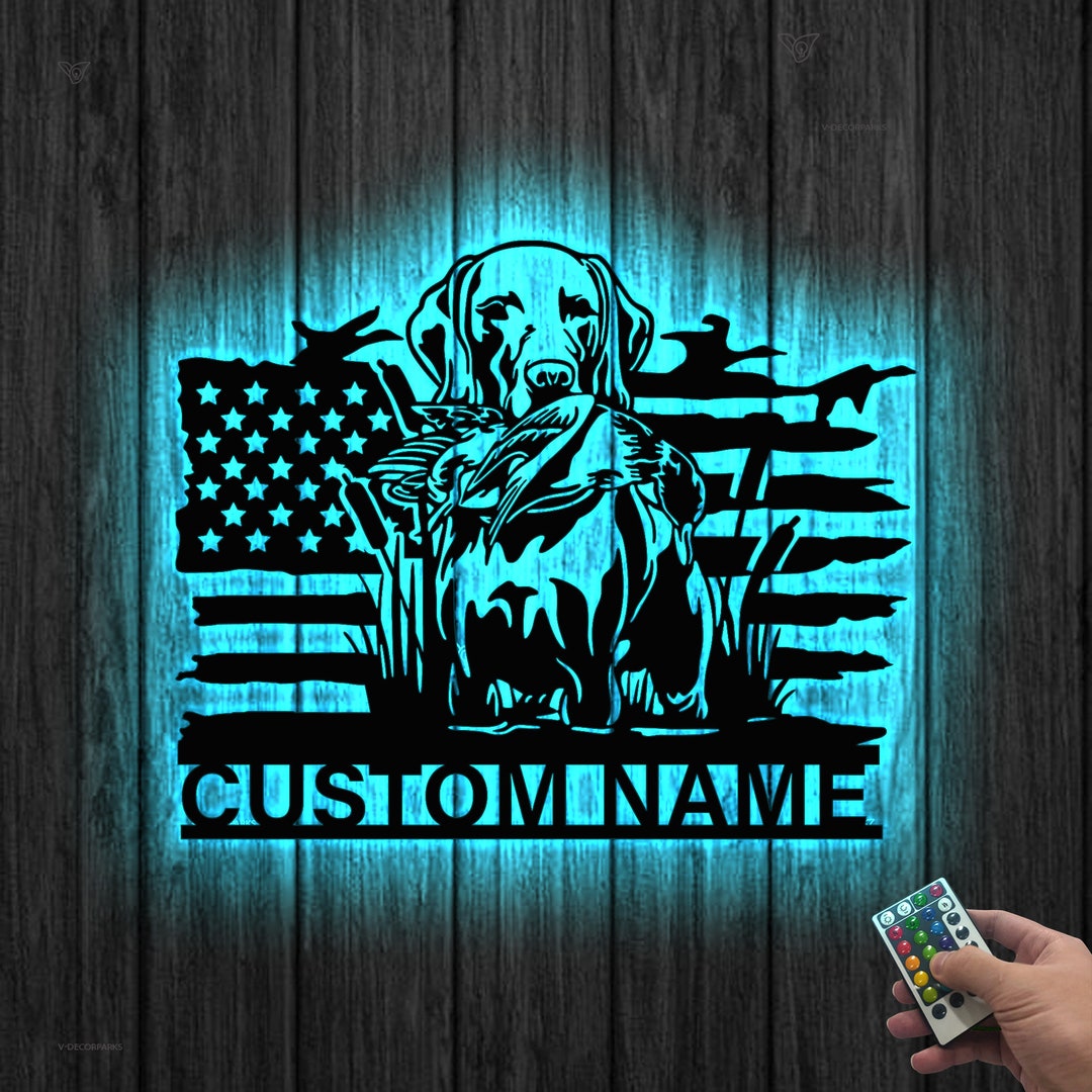 US Flag Pheasant German Shorthaired Pointer Dog Hunting Metal Wall Art ...