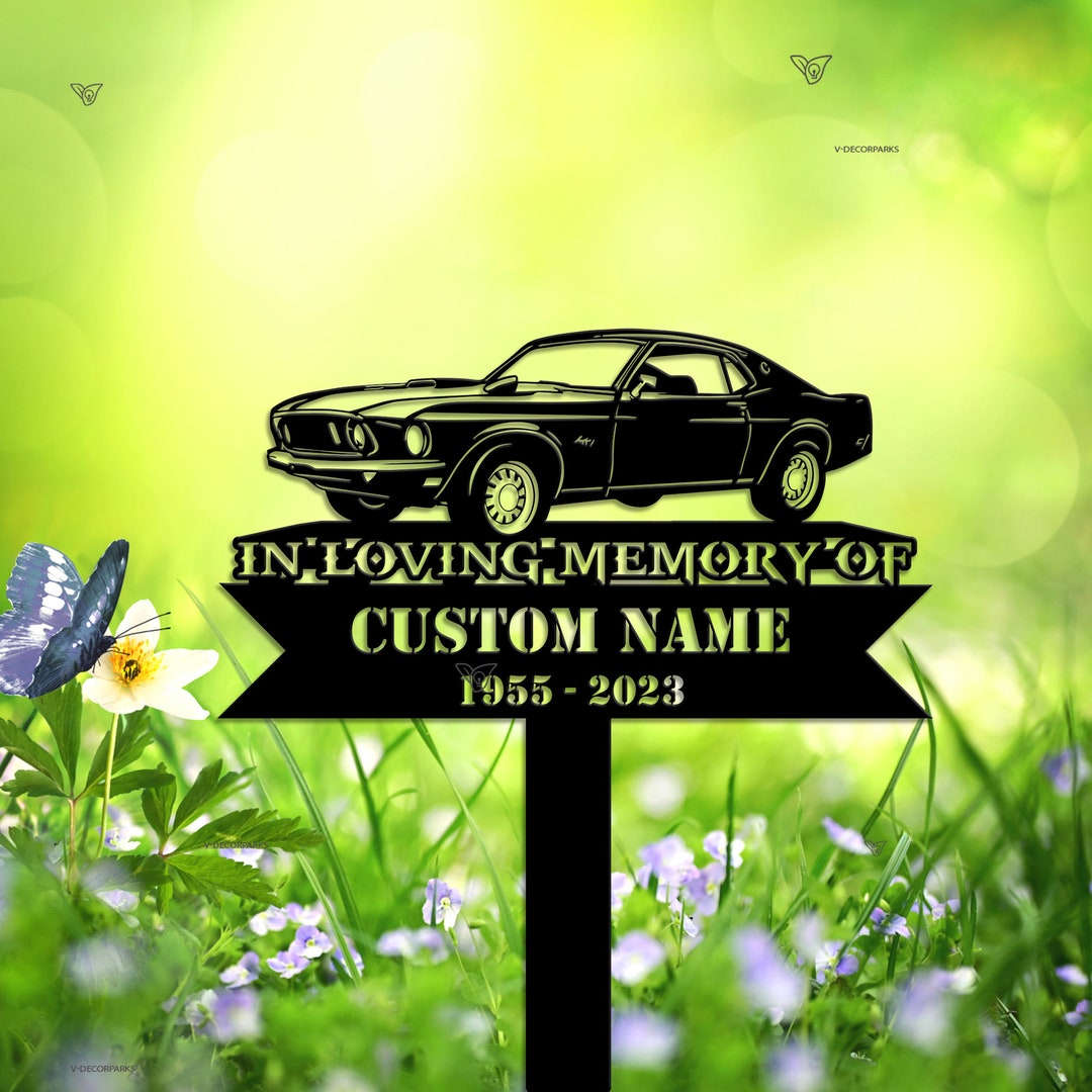 Custom Racing Car Memorial Stake, Personalized Racing Metal Stake ...