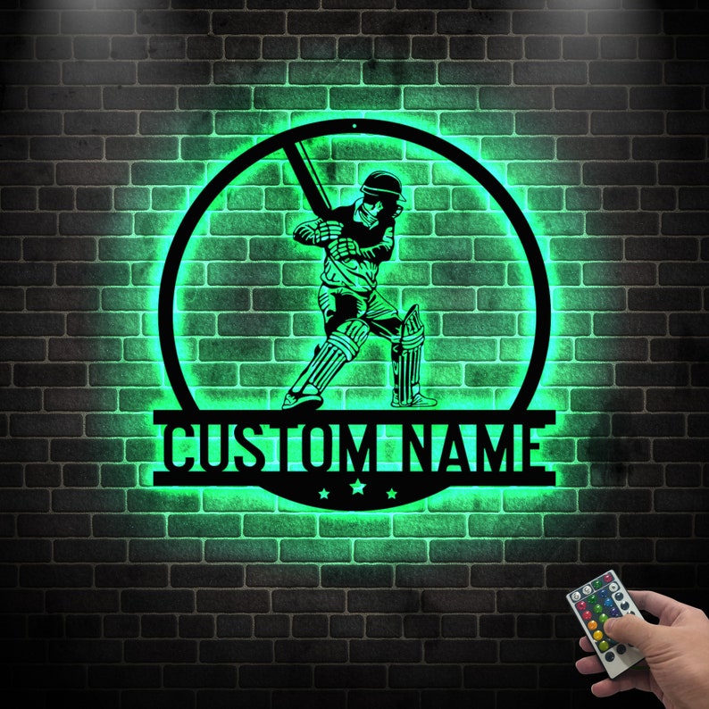 Cricket Metalsign With Led Light, Cricket Player Name Sign, Cricket ...