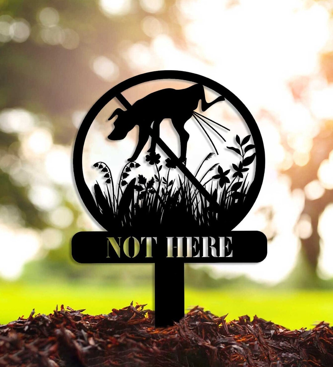 Not Here Dog Funny Metal Sign, No Dog Pooping Please Be Respectful ...