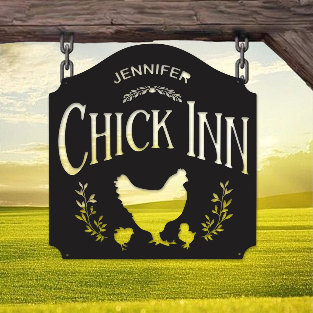 Customized Chicken Farm Metal Sign, Hen House Coop Sign, Family Name ...