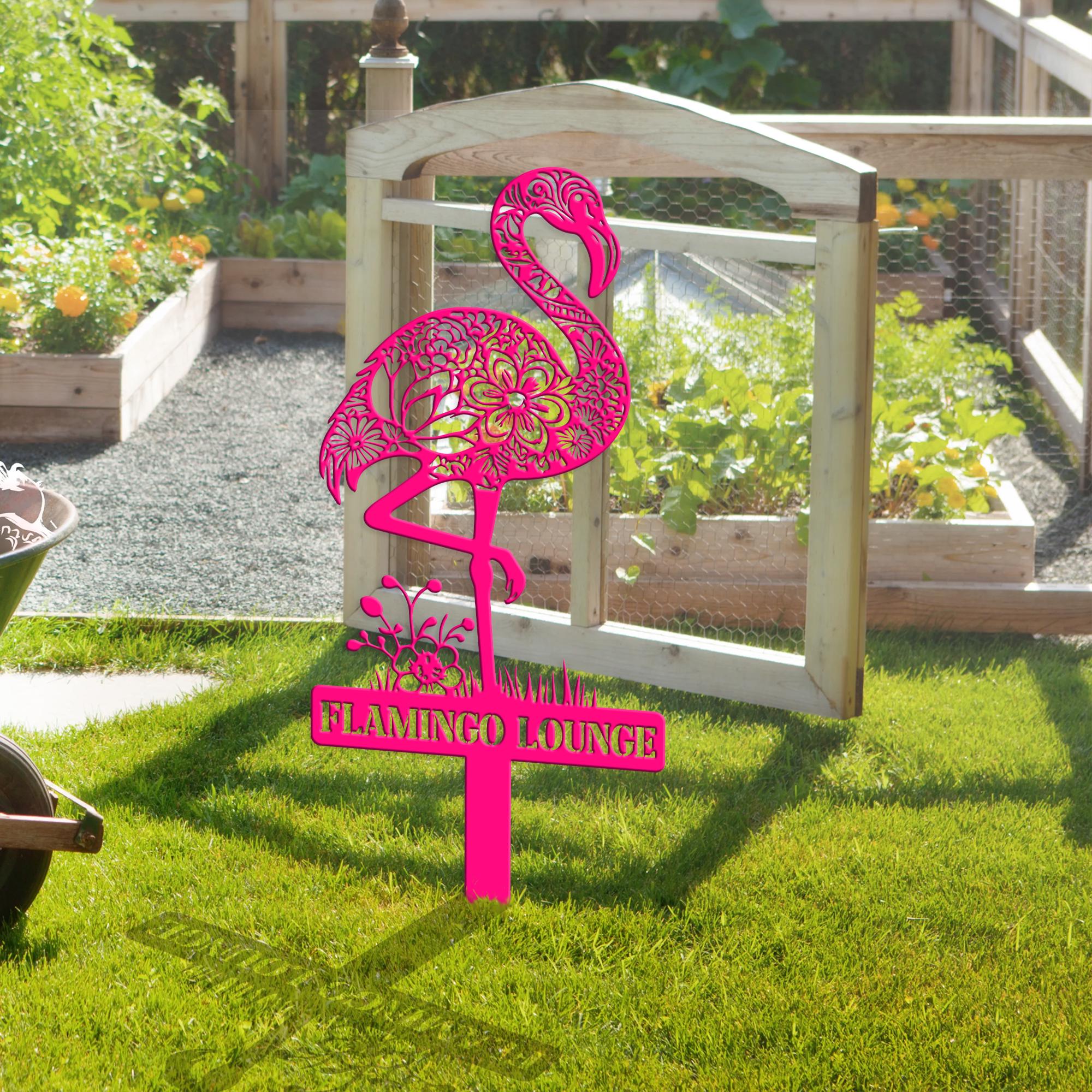 Personalized Pink Flamingo Sign, Custom Flamingo Metal Sign, Pool Sign ...