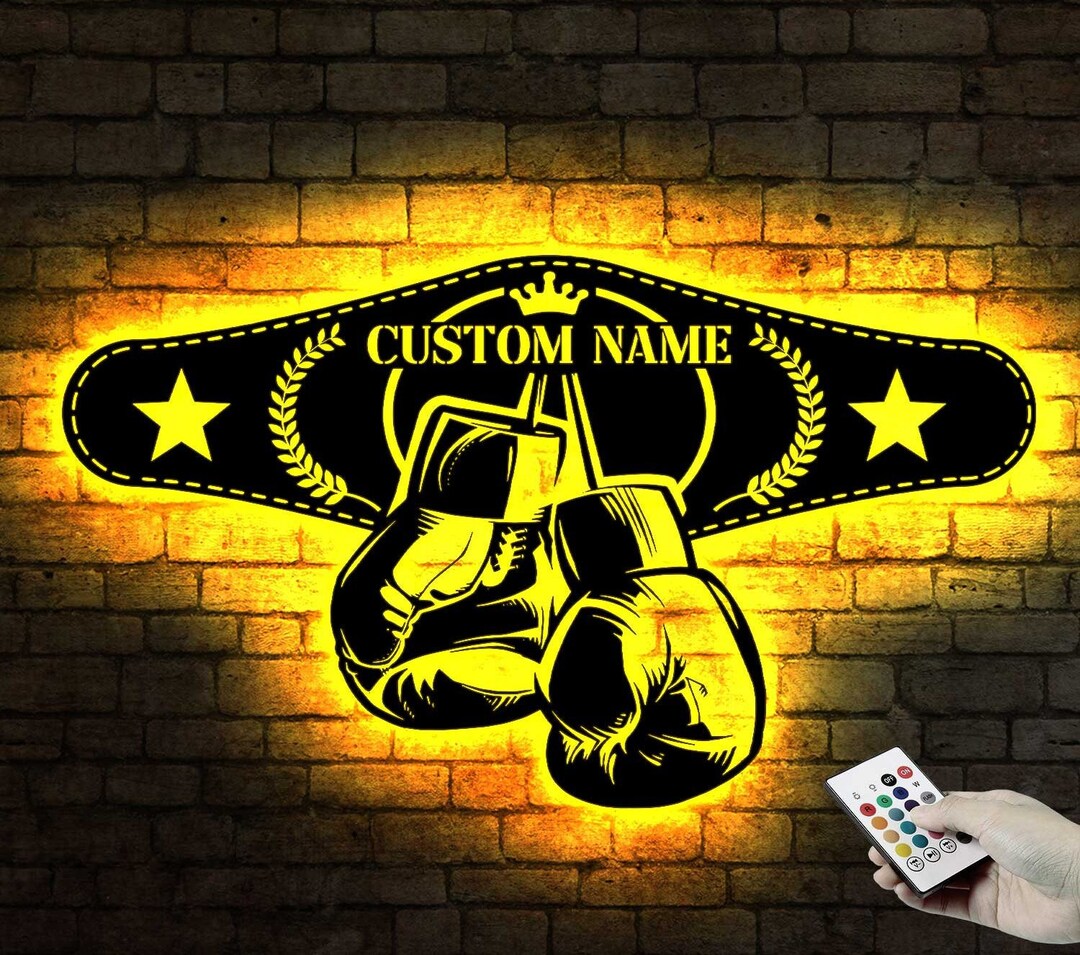 Custom King Boxer Belt Name Sign Home Decor,personalized Boxing Gloves ...