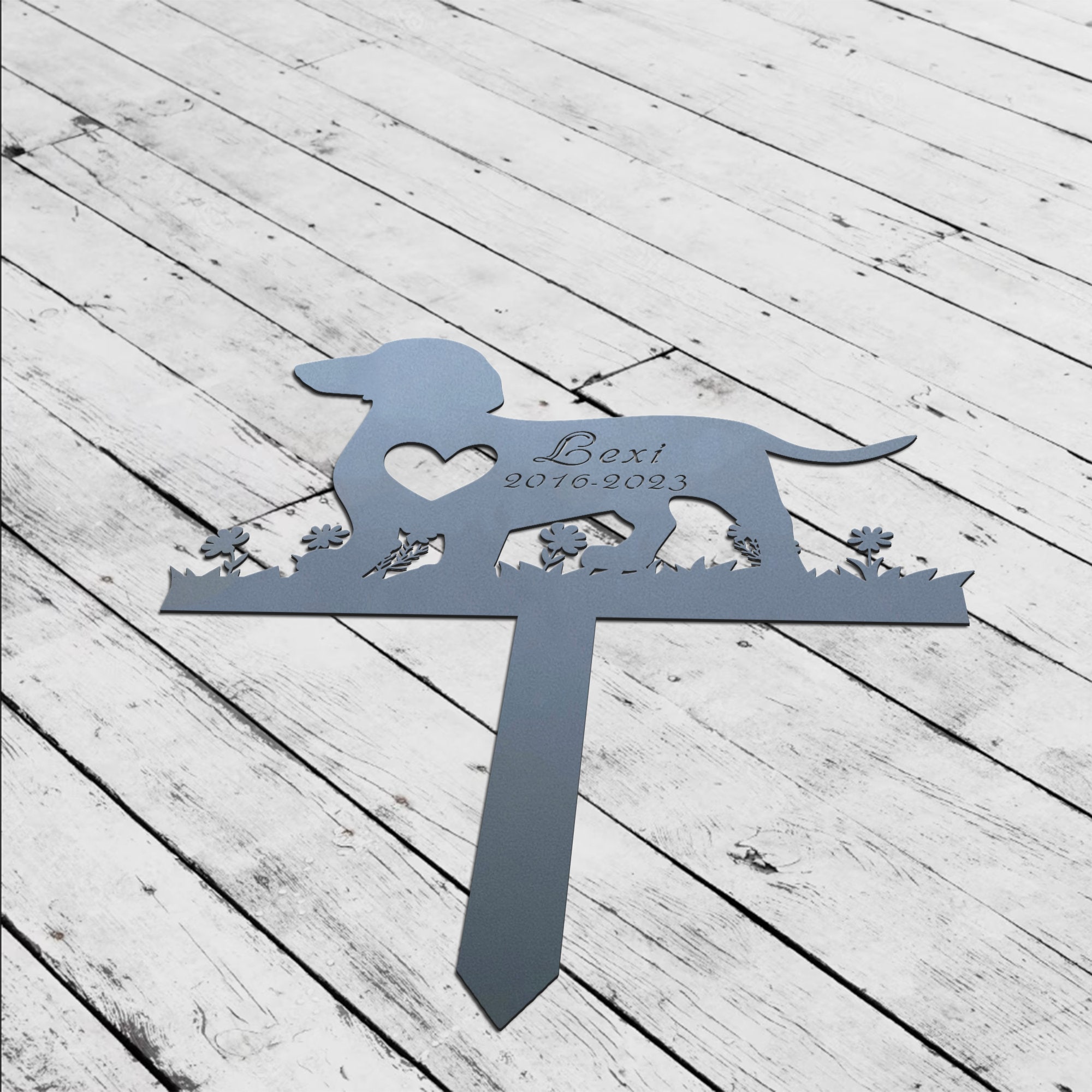 Personalized Dog Memorial Stake, Metal Stake, Dachshund Dog, Sympathy ...