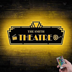 Movie Theatre Metal Sign, Custom Theatre, Home Cinema, Movies, Movie ...