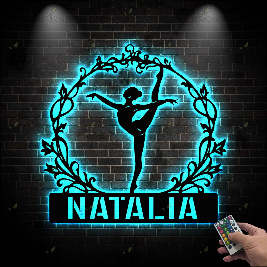 Personalized Ballet LED Sign, Custom Dancer Metal Wall Light, Ballerina ...
