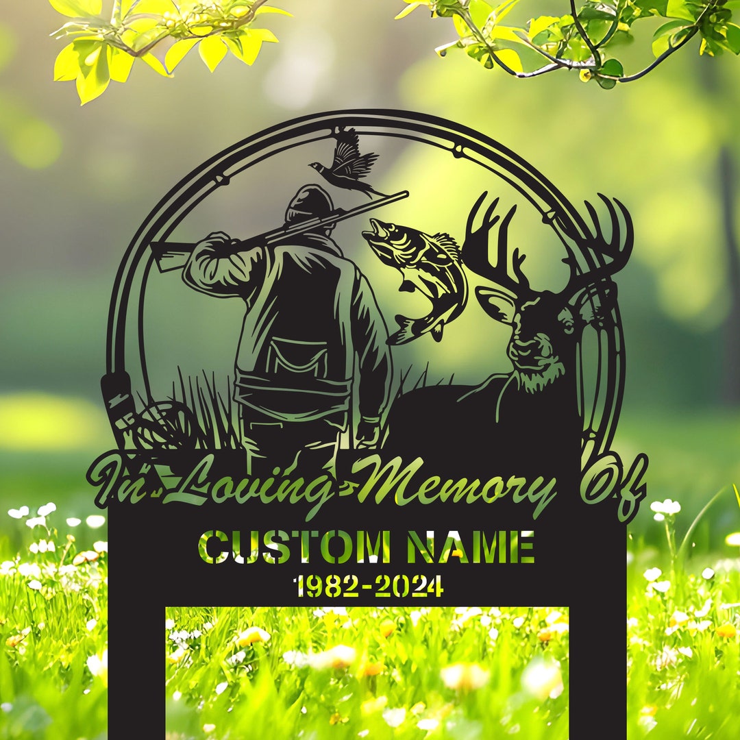 Custom Hunting Memorial Stake, Fishing Memorial Stake, Fisher Loss ...