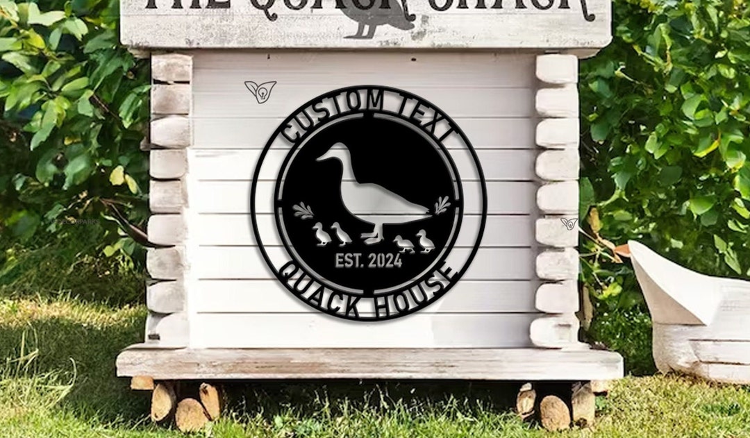 Custom Duck Quack House Metal Sign, Personalized Duck Farm Sign, Duck ...