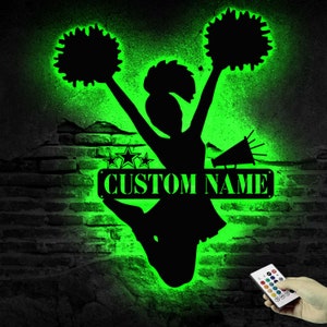 Custom Cheerleading Sign, Metal Wall With LED Light, Cheerleading Gift ...