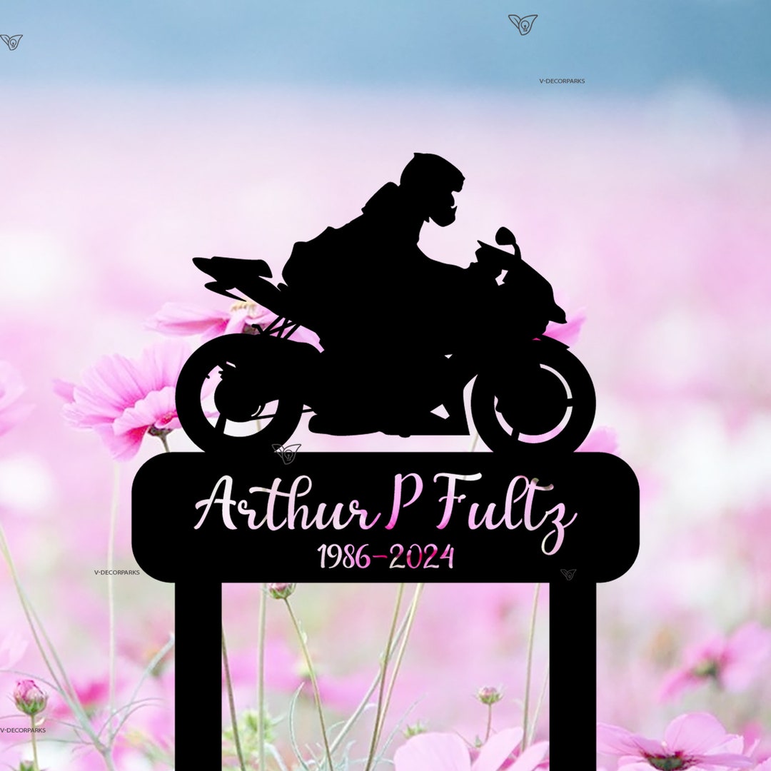 Custom Motorcycle Stake Sign, Personalized Biker Memorial Metal Yard ...