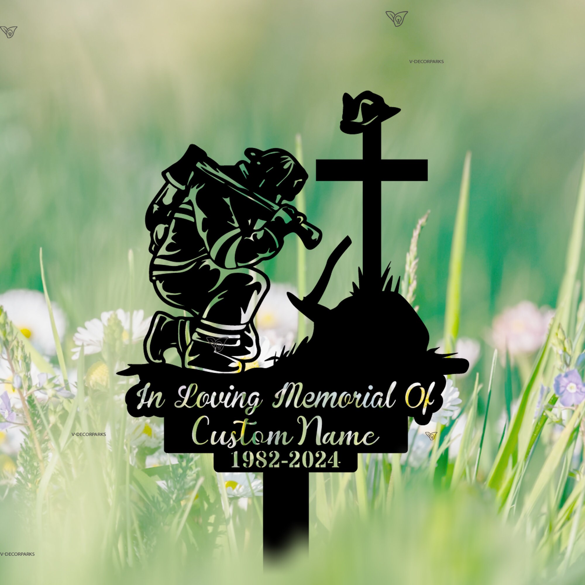 Custom Fireman Memorial Metal Stake, Firefighter Memorial Plaque With ...