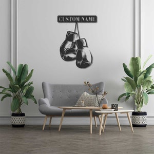 Personalized King Boxer Name Sign With LED Light, Custom Boxing Gloves ...