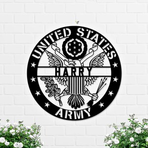 Personalized Name US Army Veteran Metal Sign, Custom Military Metal Art ...