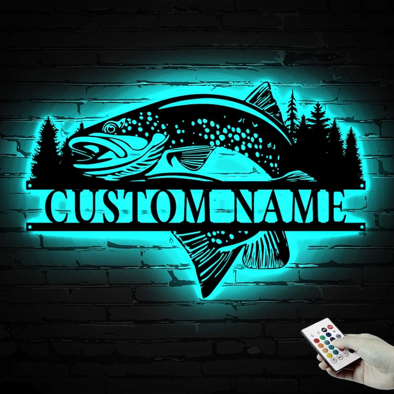 Rainbow Trout Metal Sign - Etsy