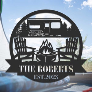 Personalized RV Trailer Metal Sign, Custom Camping Name Metal Wall Art ...