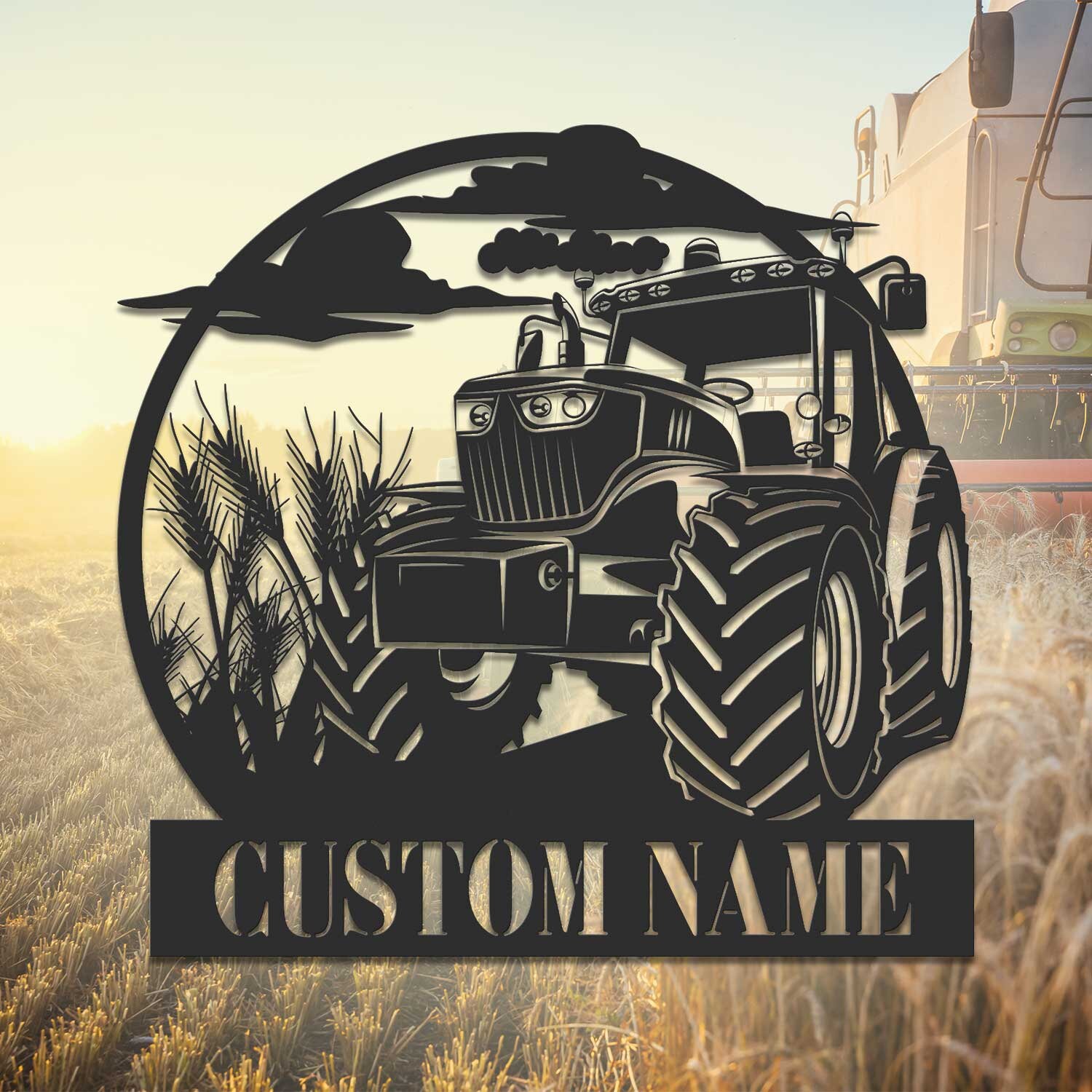 Custom Farm Sign Tractor Driver Metal Wall Art LED Light Personalized ...