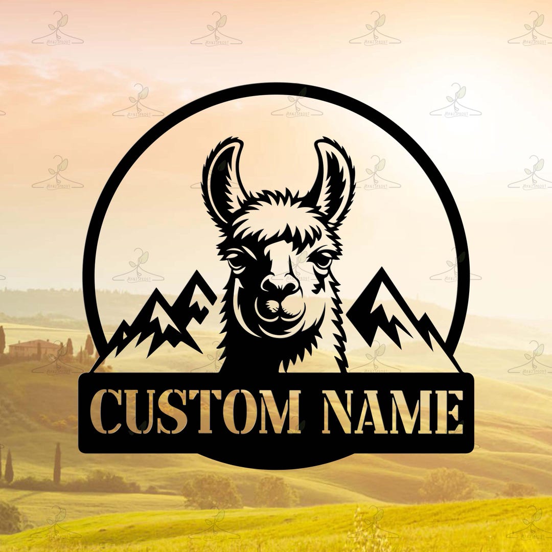 Custom Llama Metal Wall Sign, Personalized Alpaca Farm Sign, Rustic ...