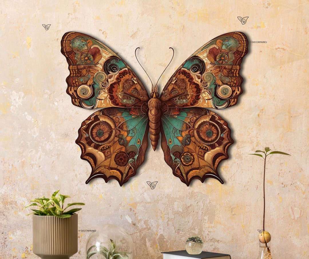 Vintage Butterfly Metal Sign, Rustic Butterfly Sign, Garden Sign ...