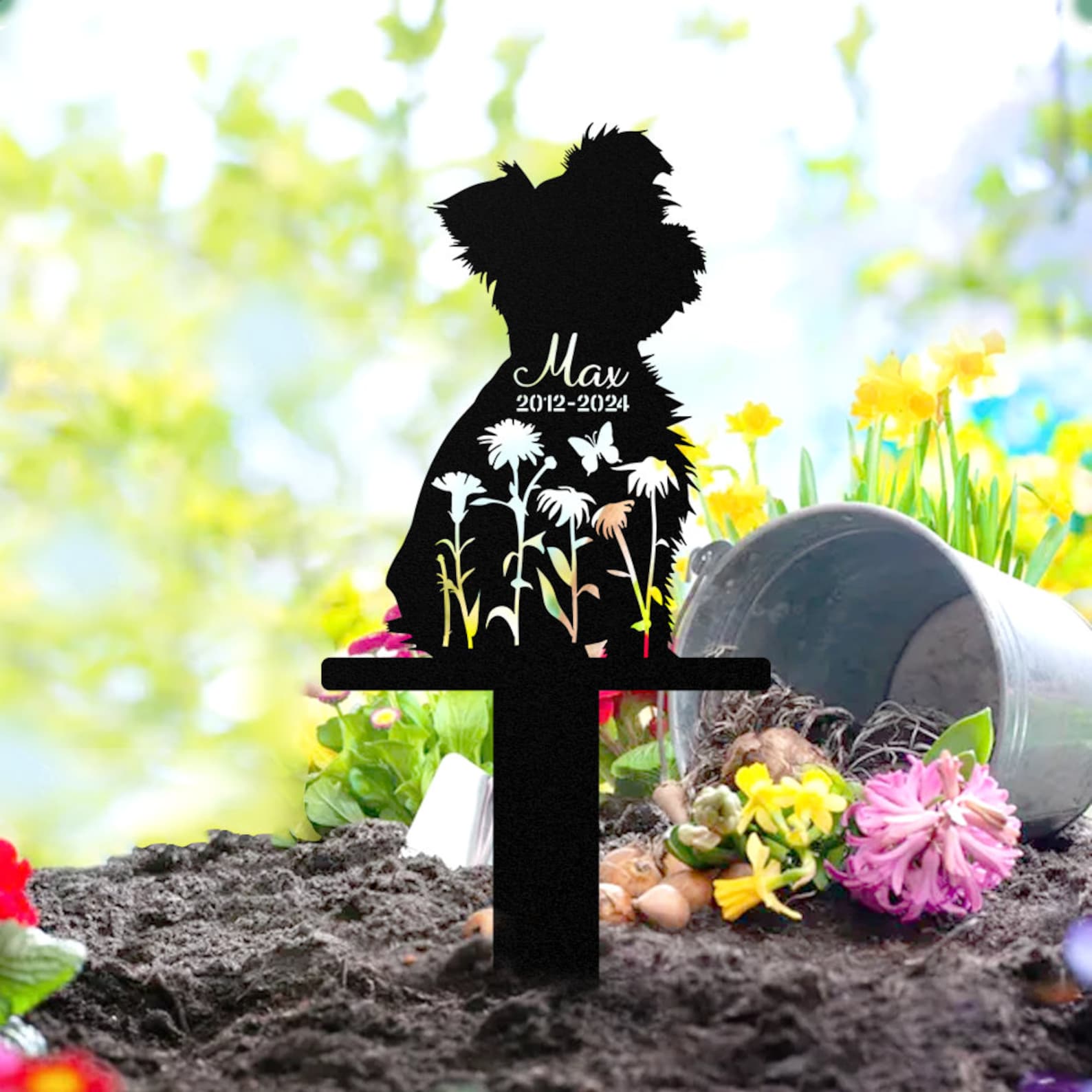 Custom Dog Memorial Garden Stake, Yorkie Loss, Yorkie Lover, Yorkie ...