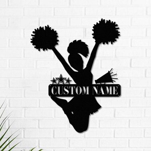 Custom Cheerleading Sign, Metal Wall With LED Light, Cheerleading Gift ...