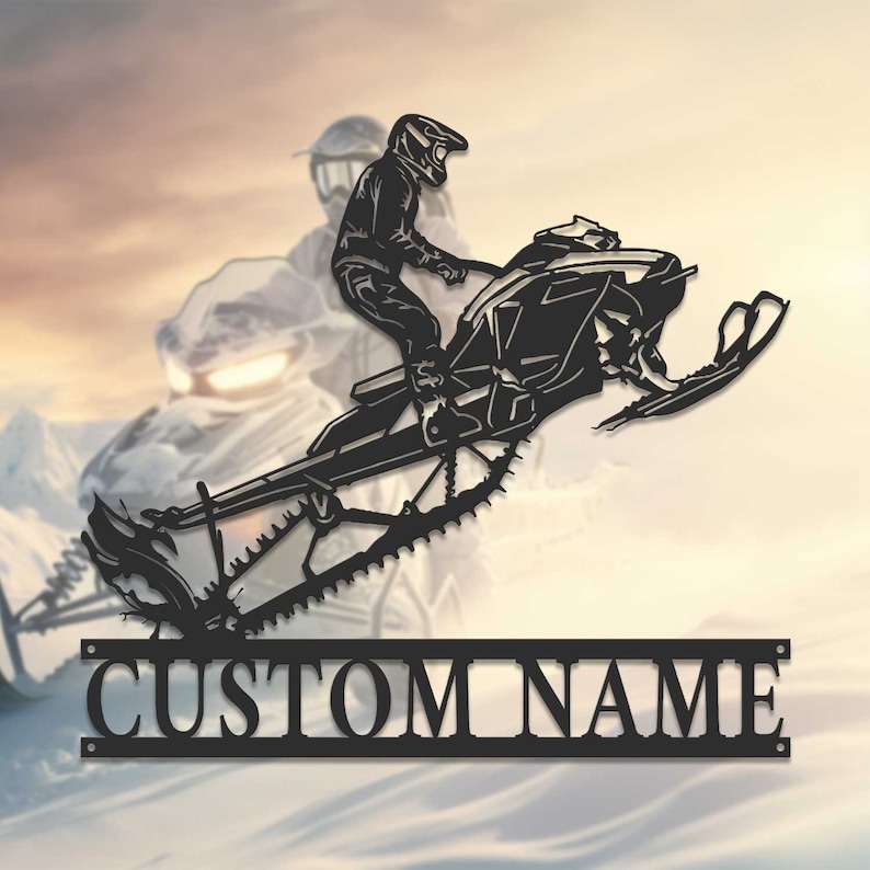 Personalized Snowmobile Metal Wall Art LED Light, Snowmobile Gift ...