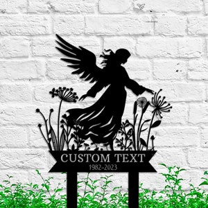 Personalized Angel Memorial Stake, Angel Grave Marker, Angel Memorial ...