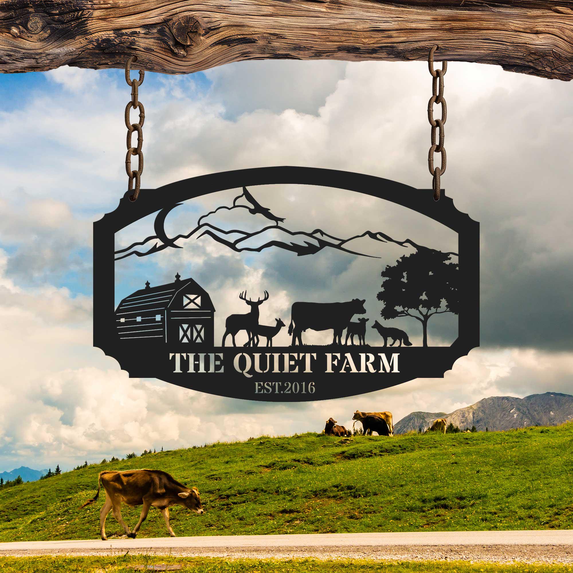 Personalized Metal Farm Sign, Custom Every Farm Sign, Large Farm Sign ...