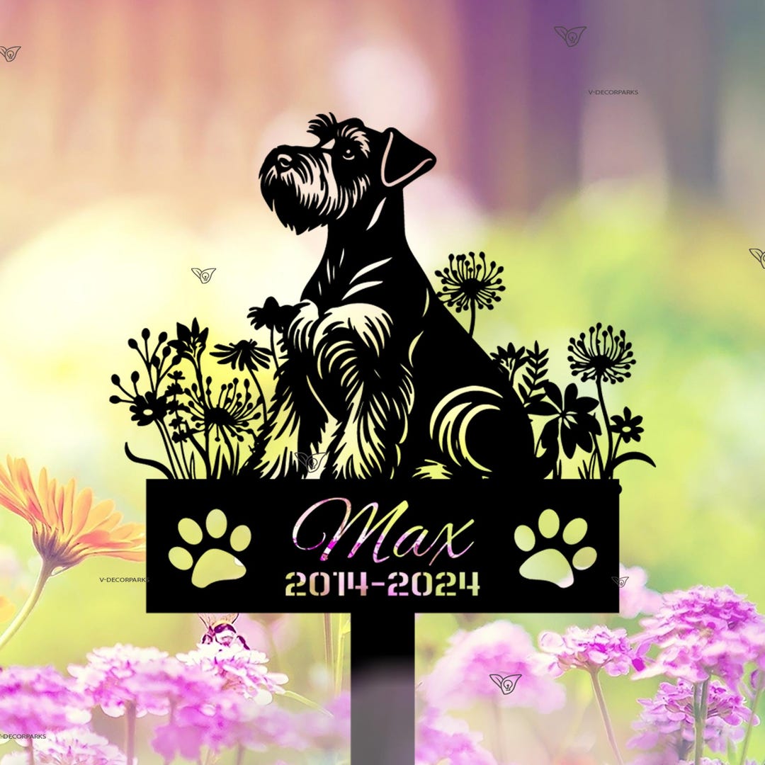 Schnauzer Memorial Stake Sign Custom, Schnauzer Sign With Stake, Pet ...