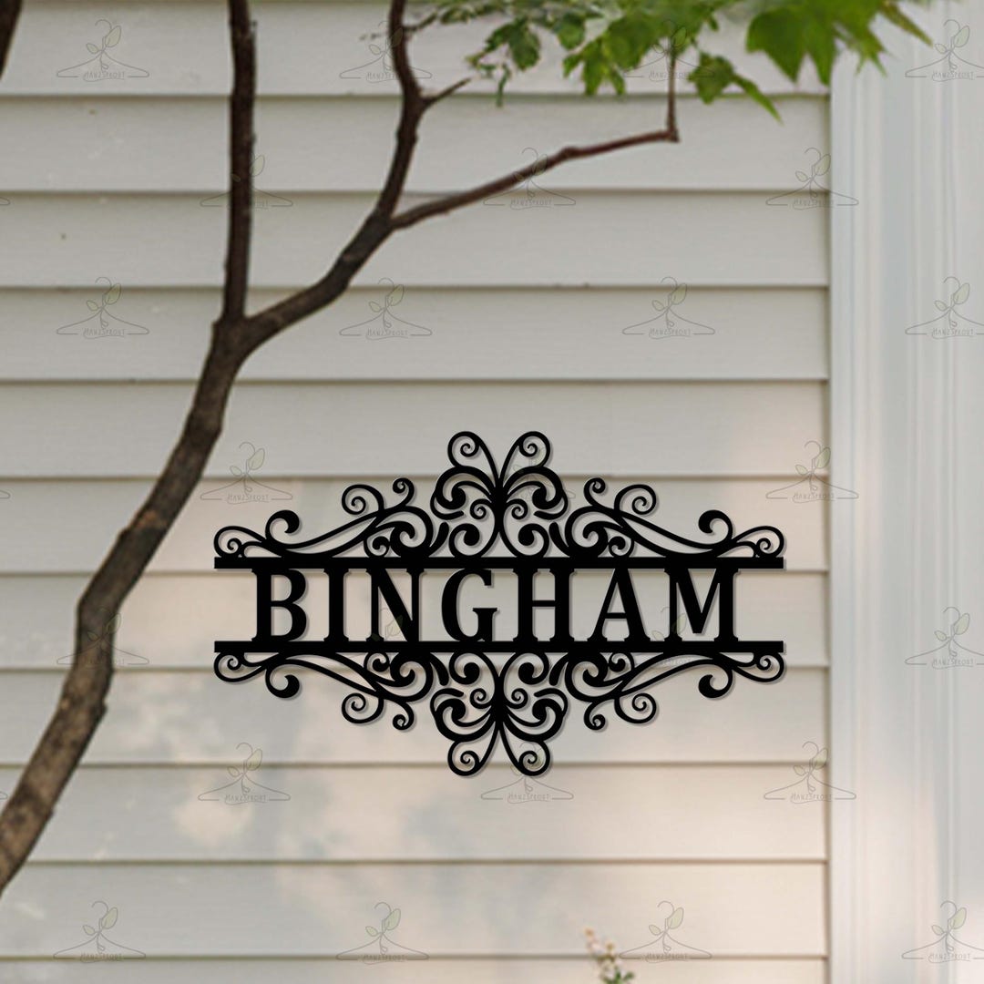 Modern Metal Address Sign, Modern Home Address Metal Sign, Metal ...