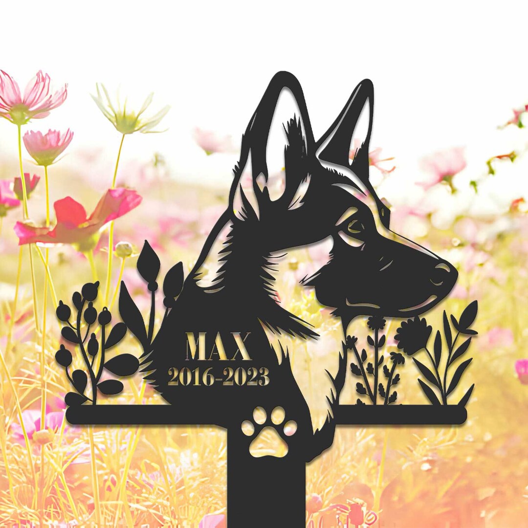 Custom German Shepherd Memorial Stake Sign, Pet Grave Markers Sign ...