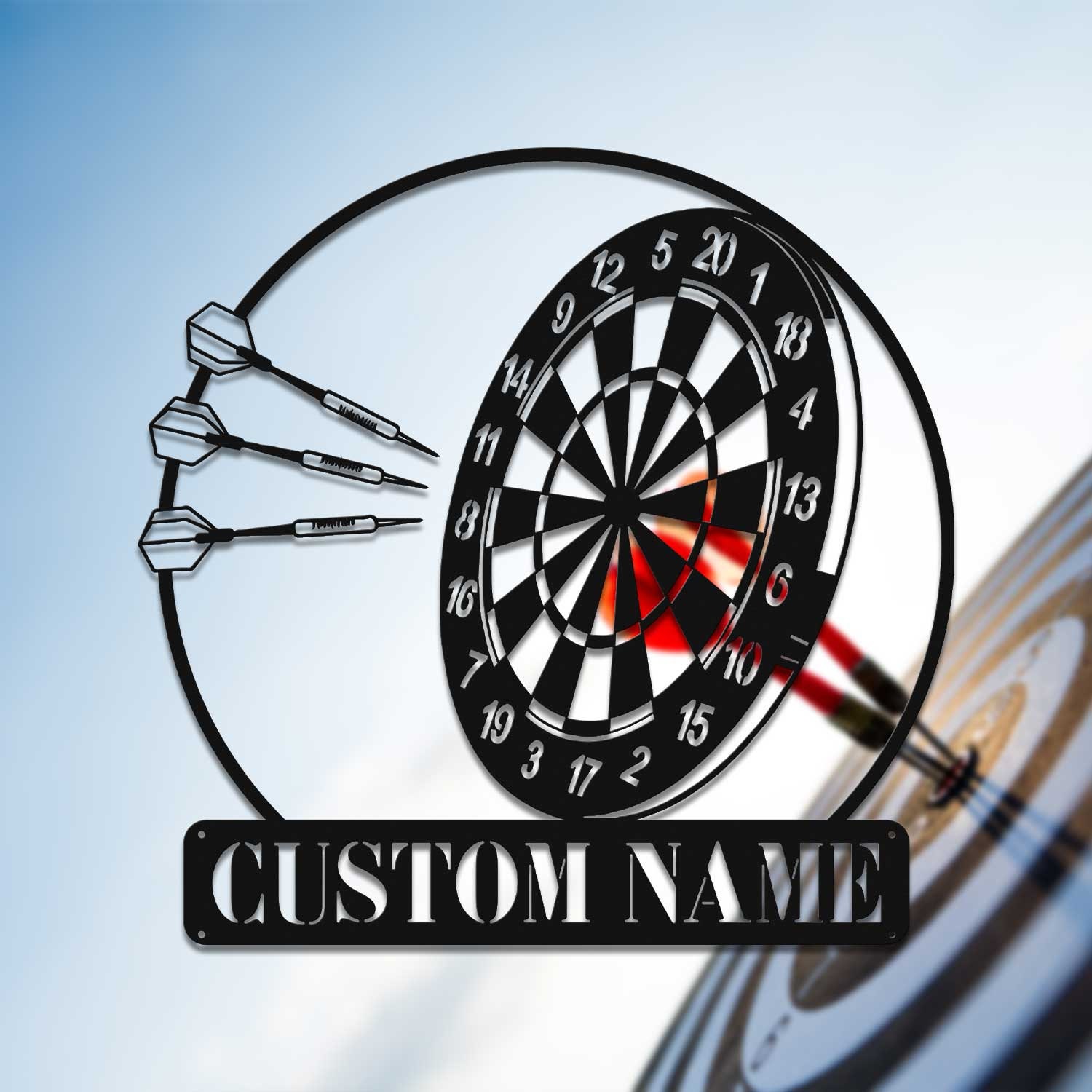 Personalized Dartboard Metal Sign Wall Art With Led Lights, Custom Dart ...