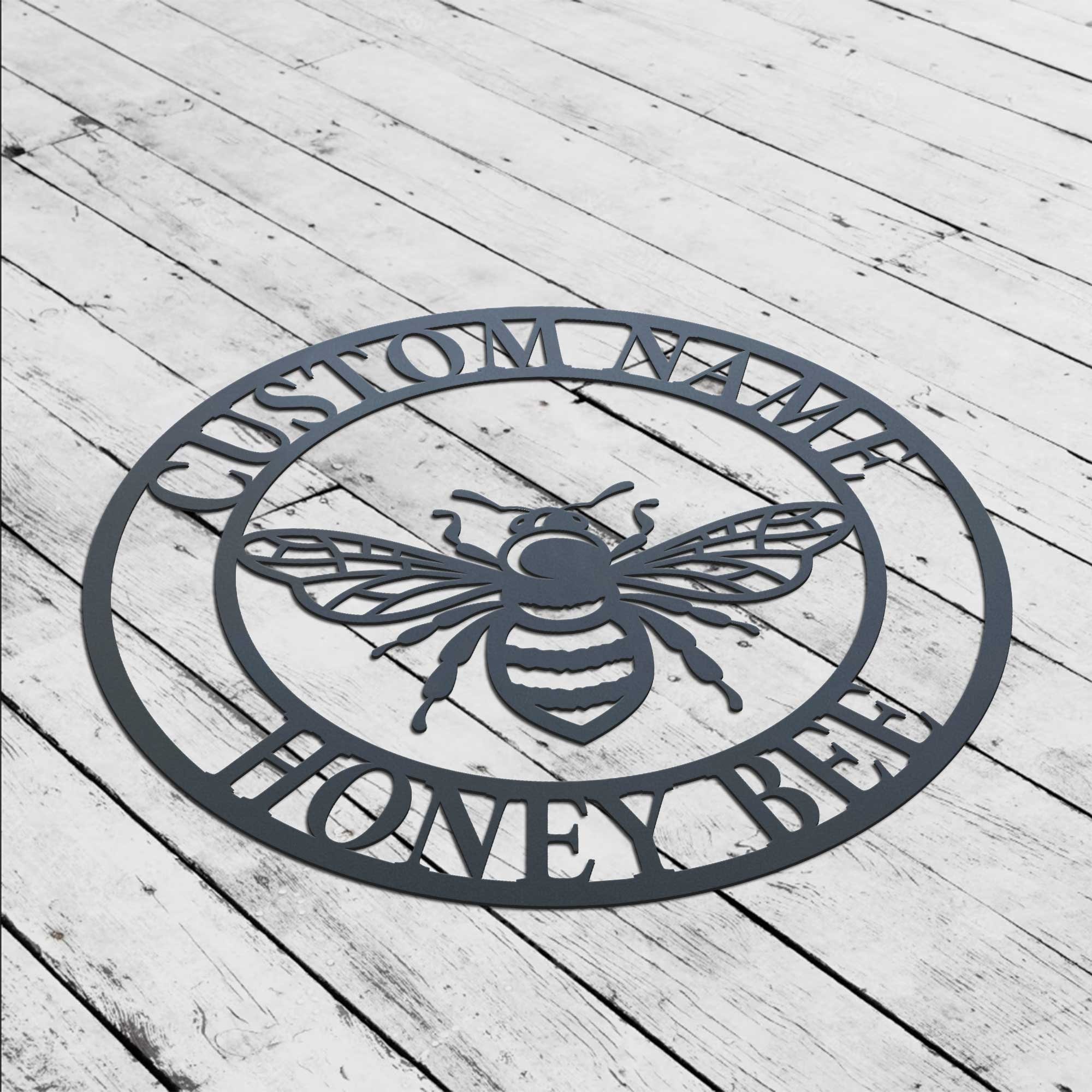 Personalized Honey Bee Sign, Bee Farm,custom Metal Bee Decor, Custom ...