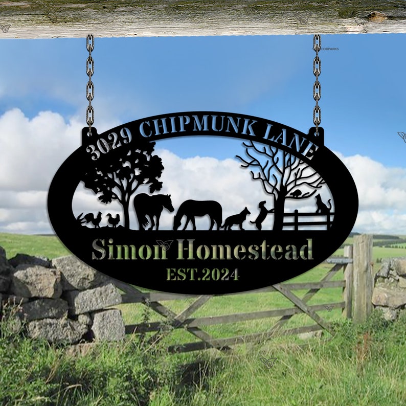 Custom Farmhouse Metal Sign, Farm Sign,personalized Farm Metal Sign ...