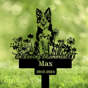 Custom Border Collie Memorial Stake Sign, Pet Loss Gift, Sympathy Sign ...