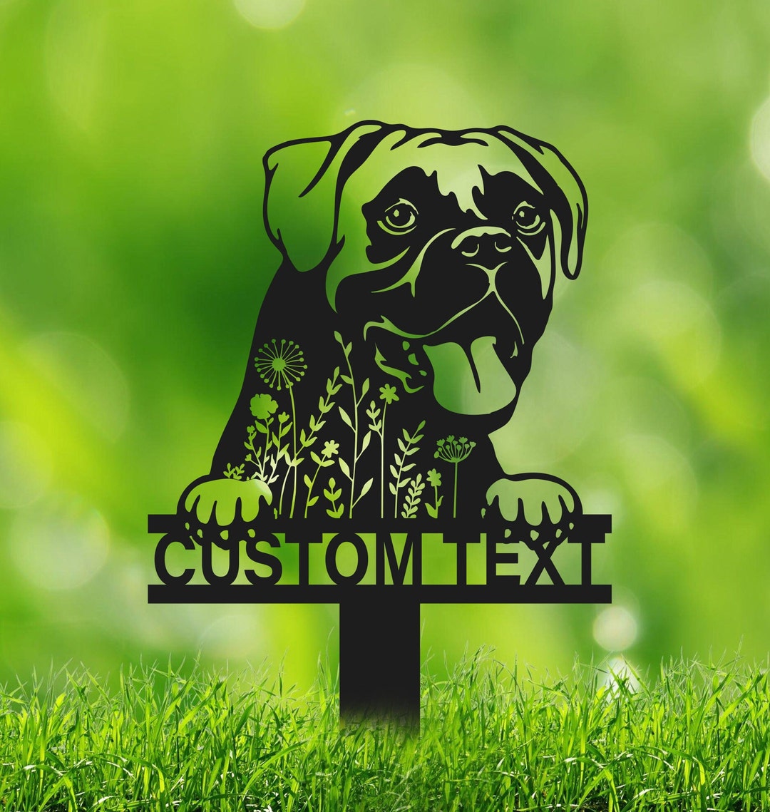 Custom Boxer Dog Memorial Stake Sign, Boxer Loss, Pet Grave Markers ...