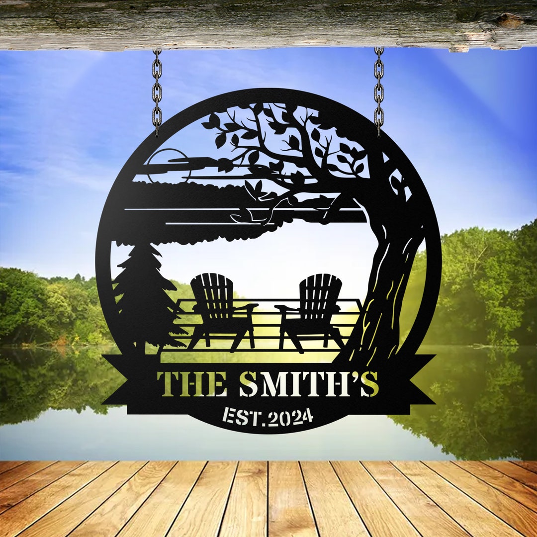 Personalized Lake House Decor, Family Lake House Metal Sign, Lake House ...
