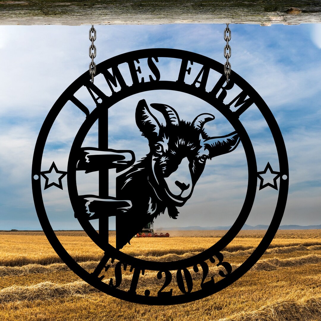 Personalized Goat Metal Sign, Goat Farm Sign, Ranch Farm Sign,custom ...
