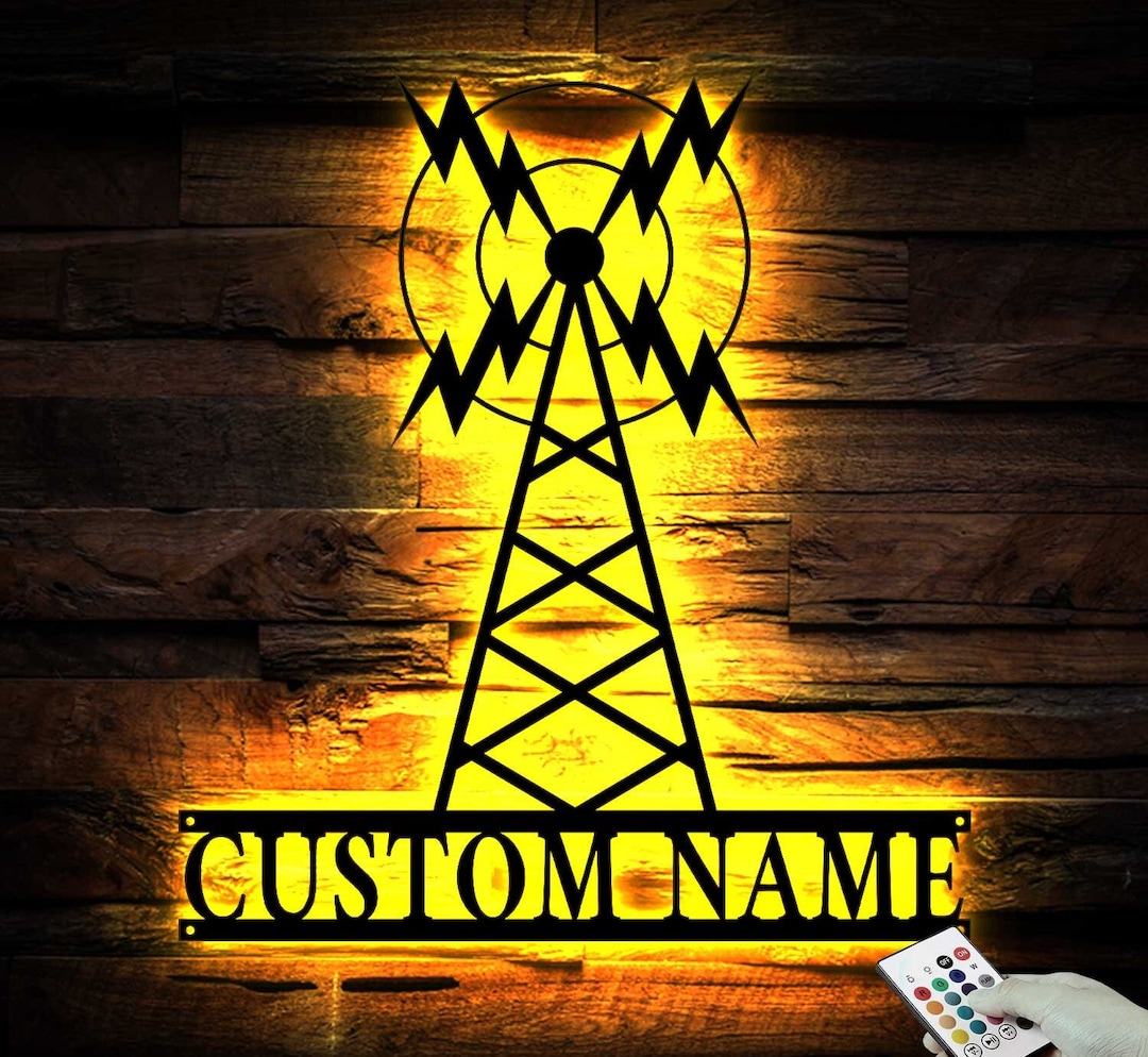 Personalized Ham Radio Metal Wall Art LED Light - Custom Amateur Radio ...