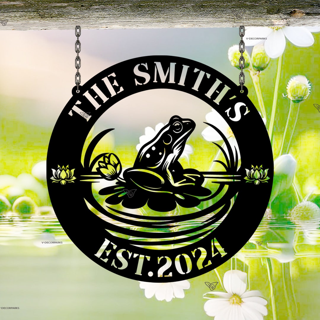 Custom Frog Metal Sign, Frog Name Sign, Frog Lover, Frog Metal Wall Art ...