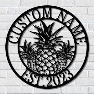 Personalized Pineapple Metal Sign, Pineapple Gift,custom Pineapple Sign ...