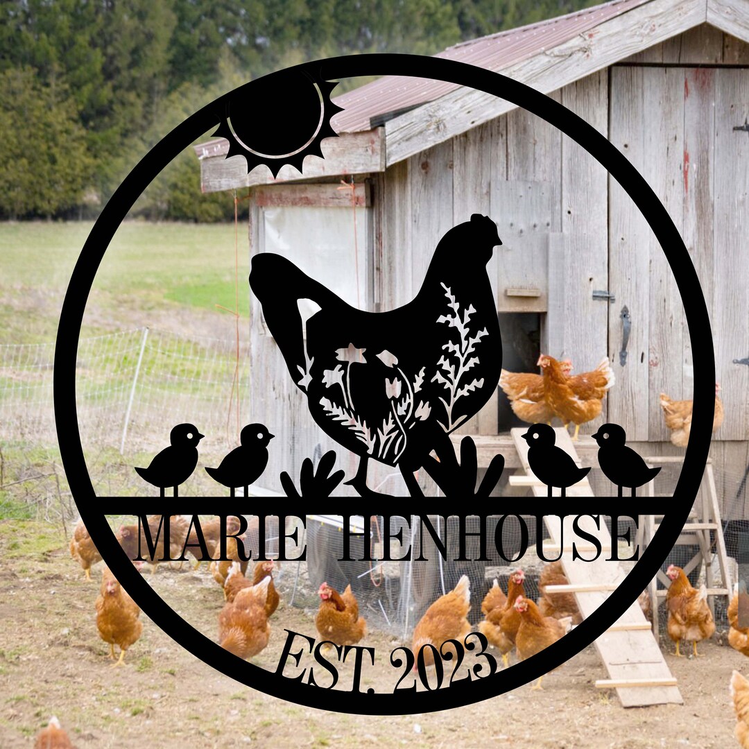 Custom Chicken Farm Metal Sign, Farm Coop Sign, Personalized Chicken ...