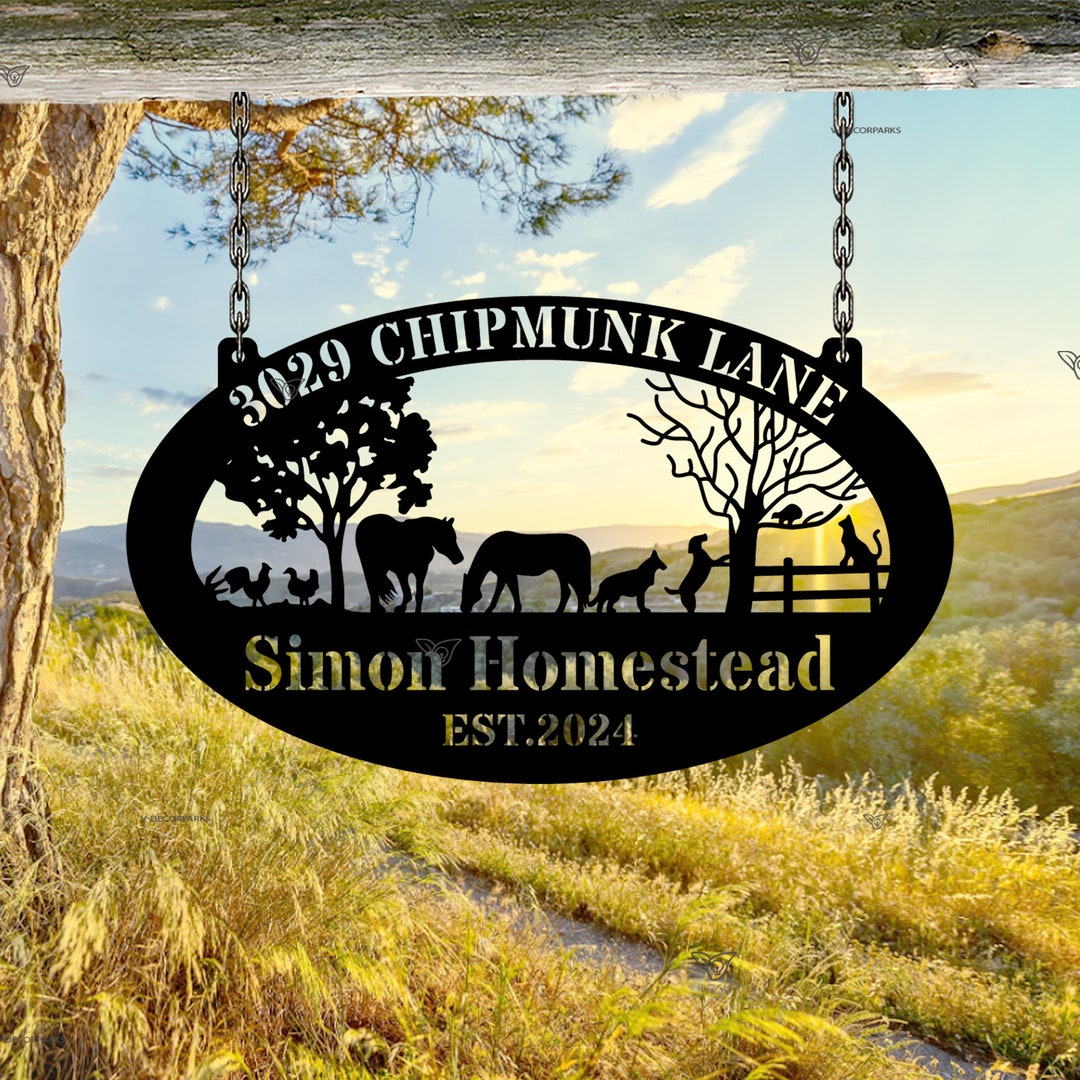 Custom Farmhouse Metal Sign, Farm Sign,personalized Farm Metal Sign ...